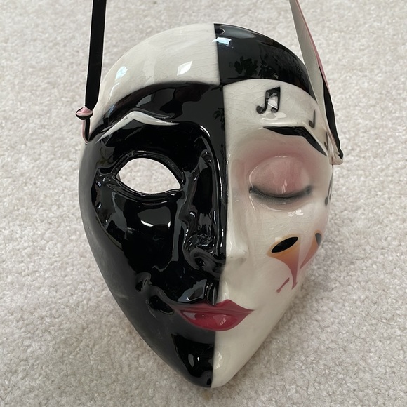 Clay Art | Wall Decor | Vintage Mardi Gras Porcelain Blackwhite Music ...